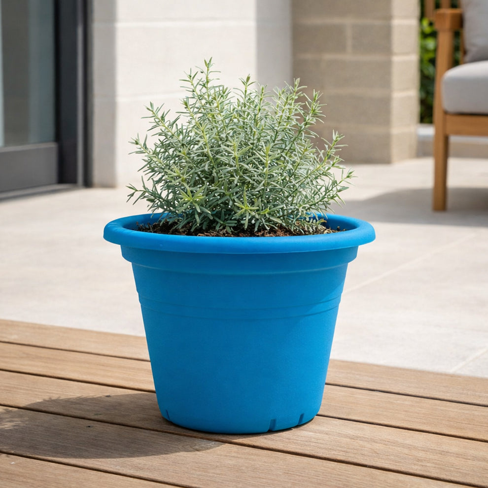Eden 15cm Aqua Transparent Round Cylinder Plastic Pot